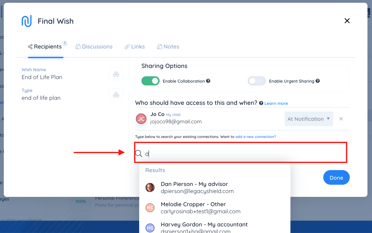 Sharing Final Wishes